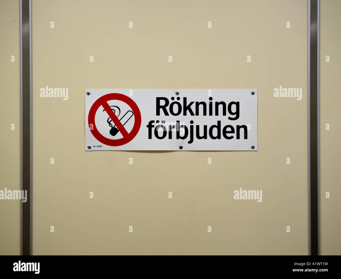 Swedish "No smoking" sign Stock Photo - Alamy