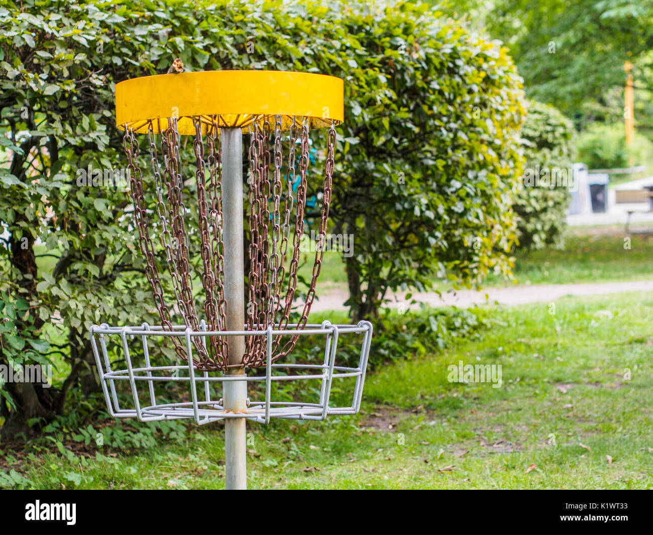 Golf disc goal net Stock Photo - Alamy