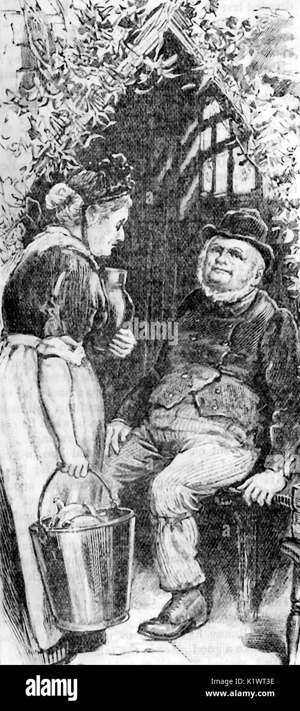 1900 Married bliss - illustration of a typical Victorian country couple ...