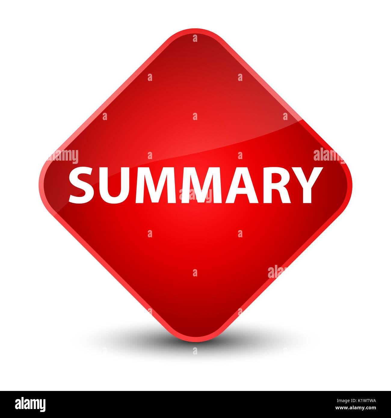 Summary isolated on elegant red diamond button abstract illustration ...