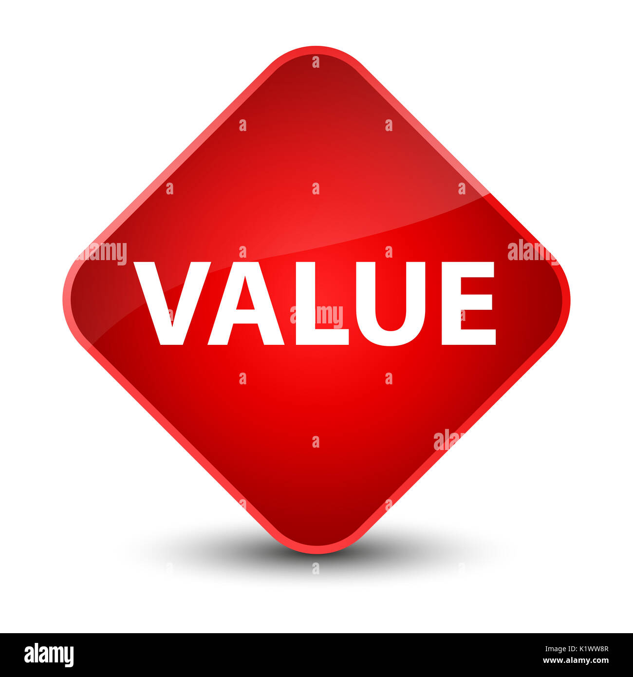 Value isolated on elegant red diamond button abstract illustration ...