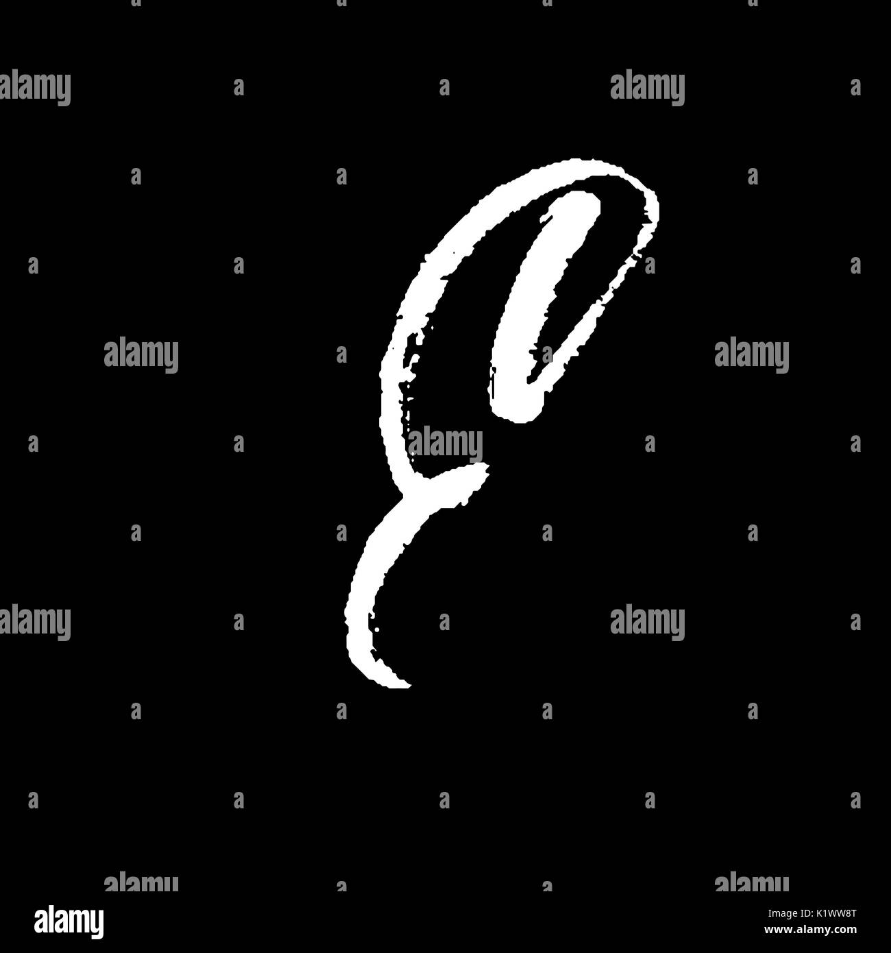 Letter E. Handwritten by dry brush. Rough strokes font. Vector ...