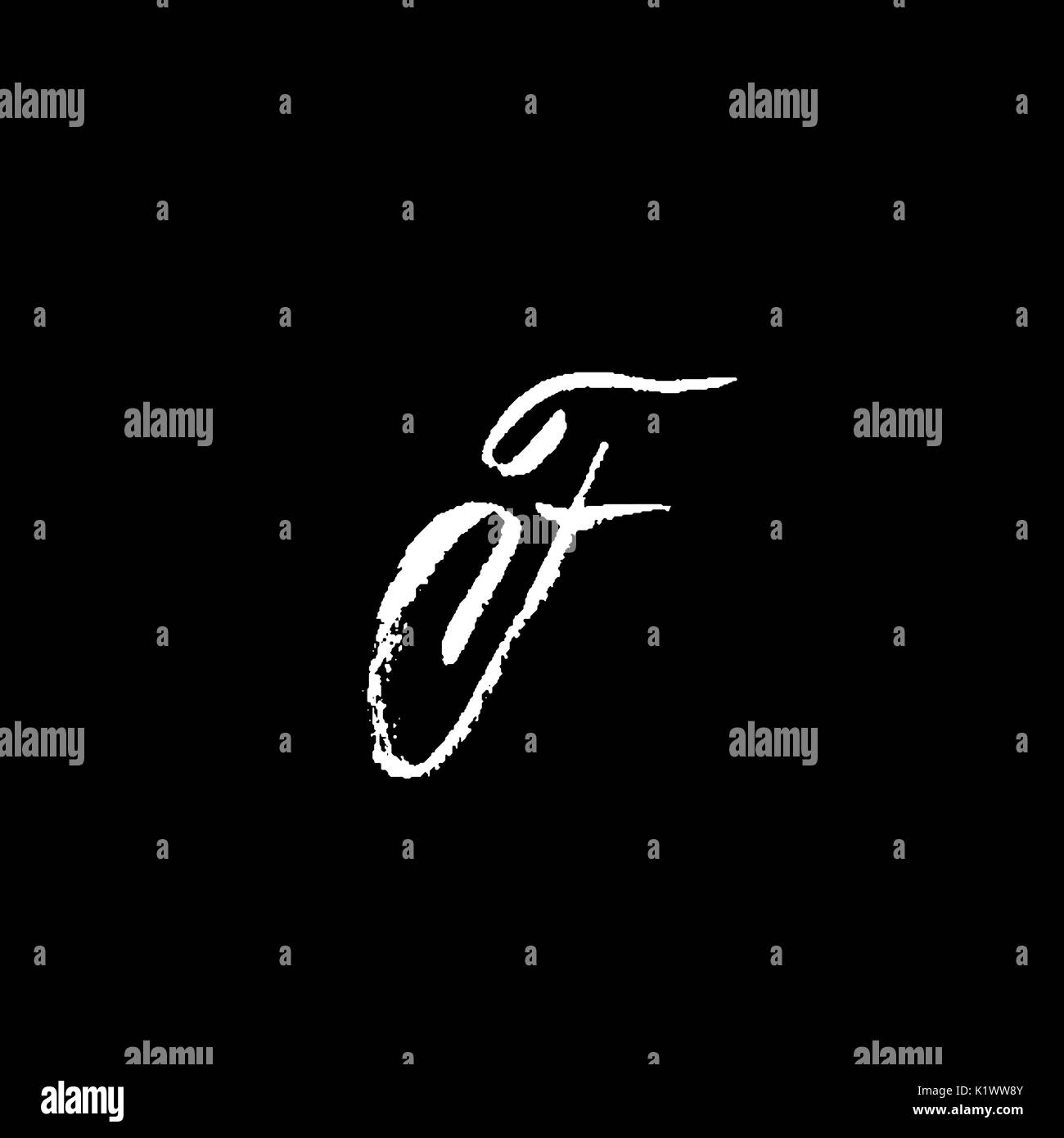 Letter F. Handwritten by dry brush. Rough strokes font. Vector ...