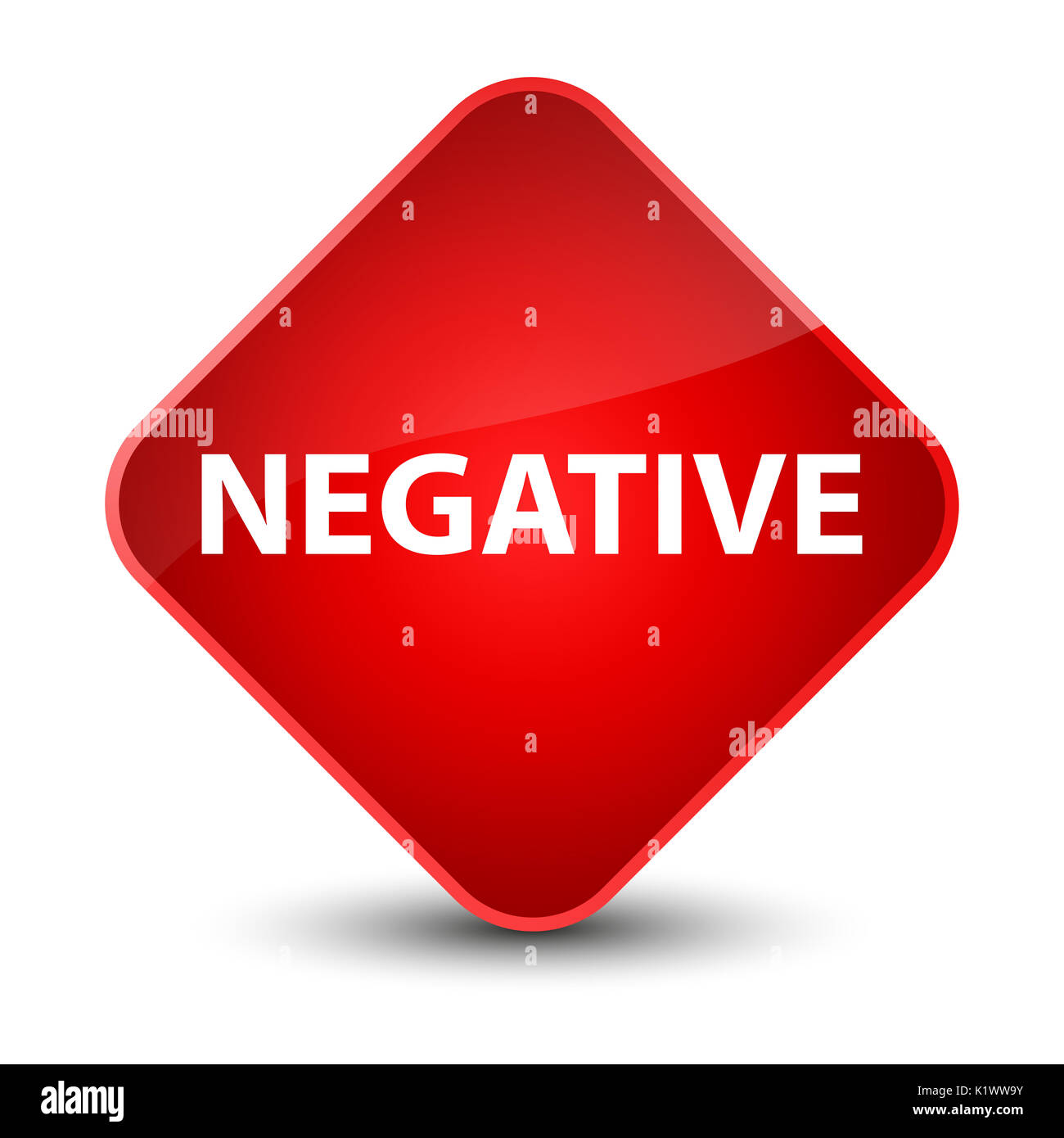 Negative isolated on elegant red diamond button abstract illustration ...