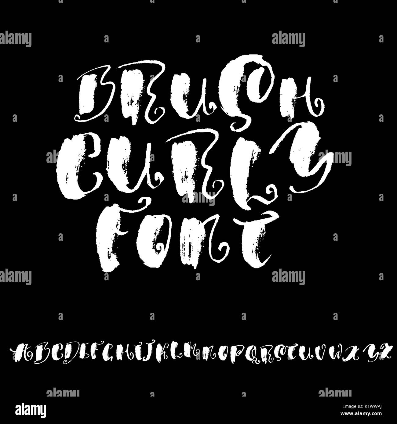 Hand drawn elegant calligraphy font. Modern brush lettering. Grunge ...