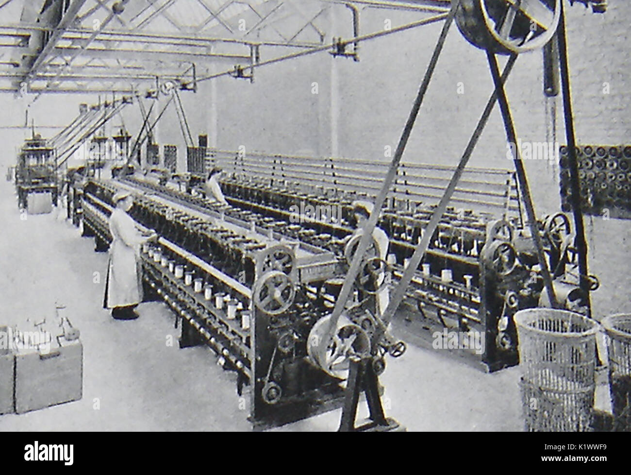 Spinning asbestos based amianth threads in the weaving and spinning ...