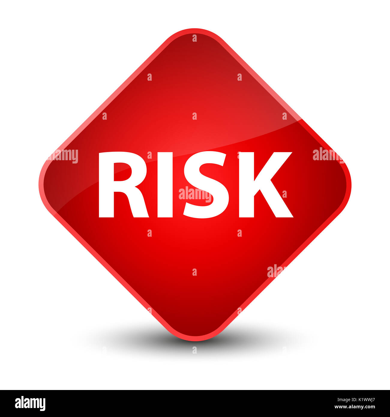Risk isolated on elegant red diamond button abstract illustration Stock ...