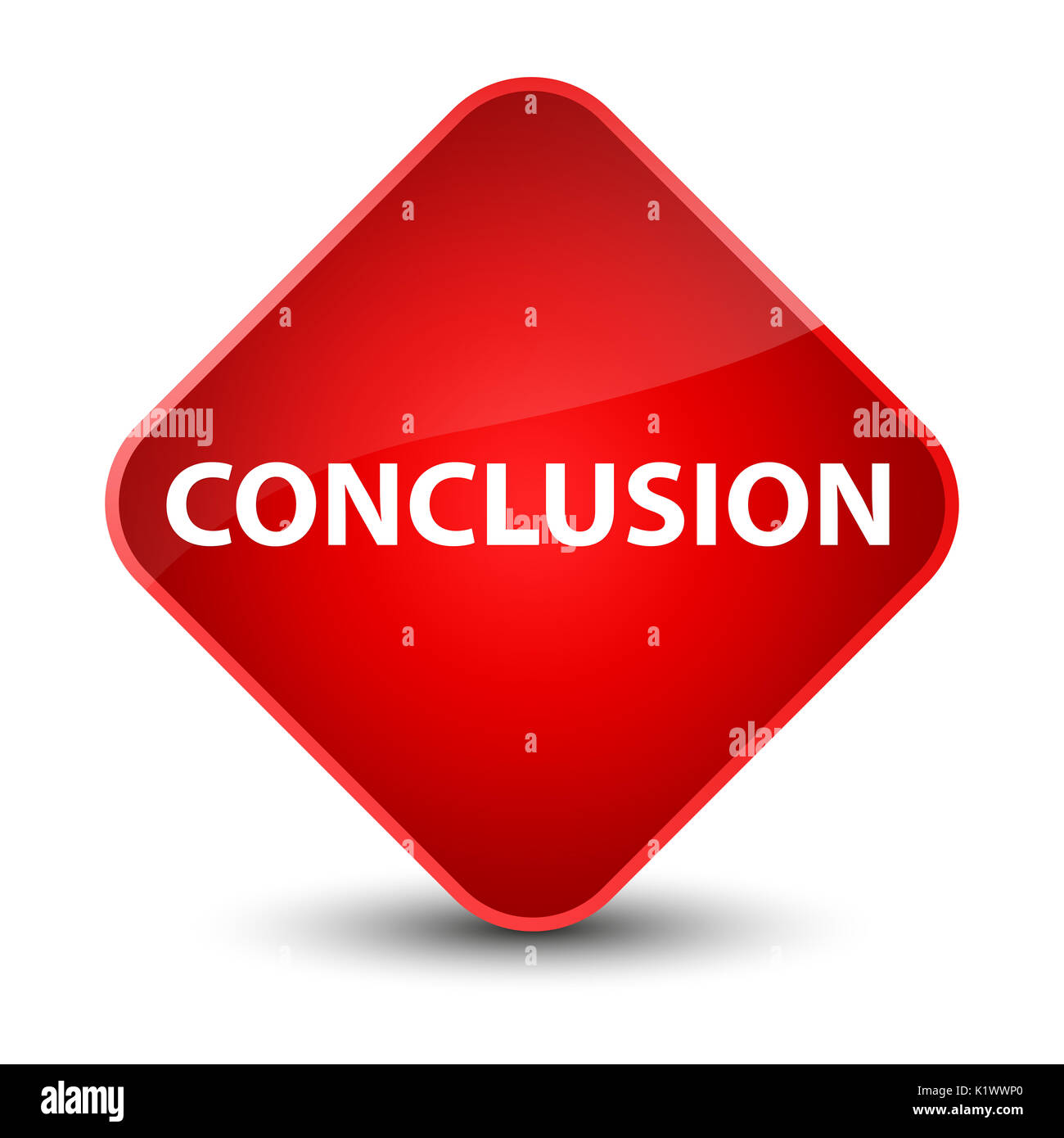 Conclusion isolated on elegant red diamond button abstract illustration ...