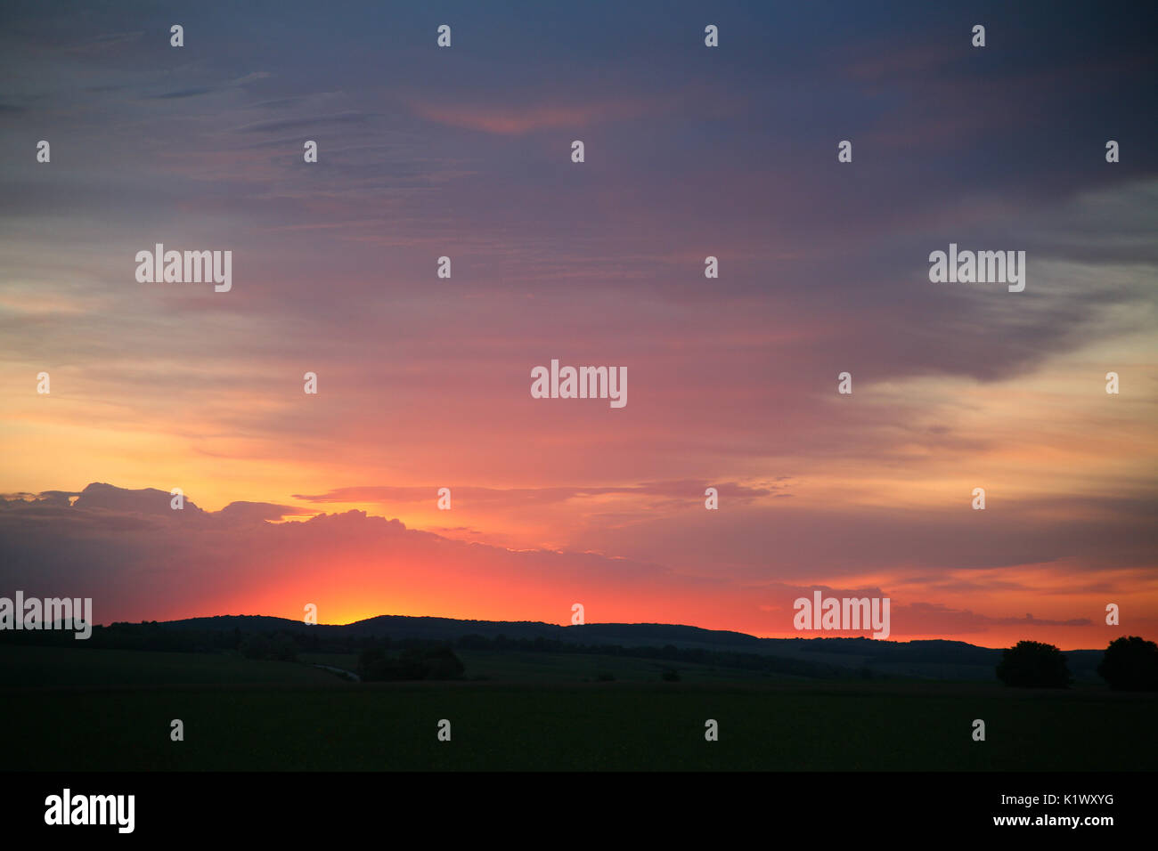 Beautiful colors sunrise over yellow hi-res stock photography and ...