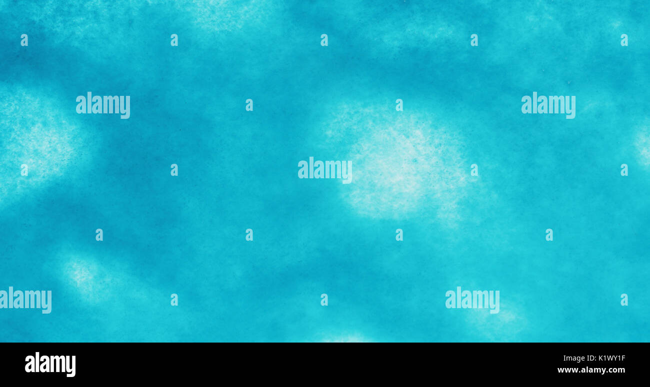 turquoise blue ink drop on wet white paper top view, wide photo Stock ...