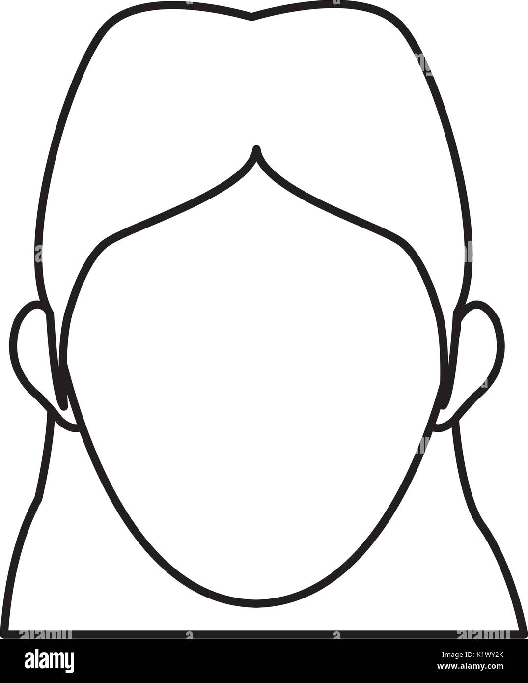 character woman head person image contour vector illustration Stock ...