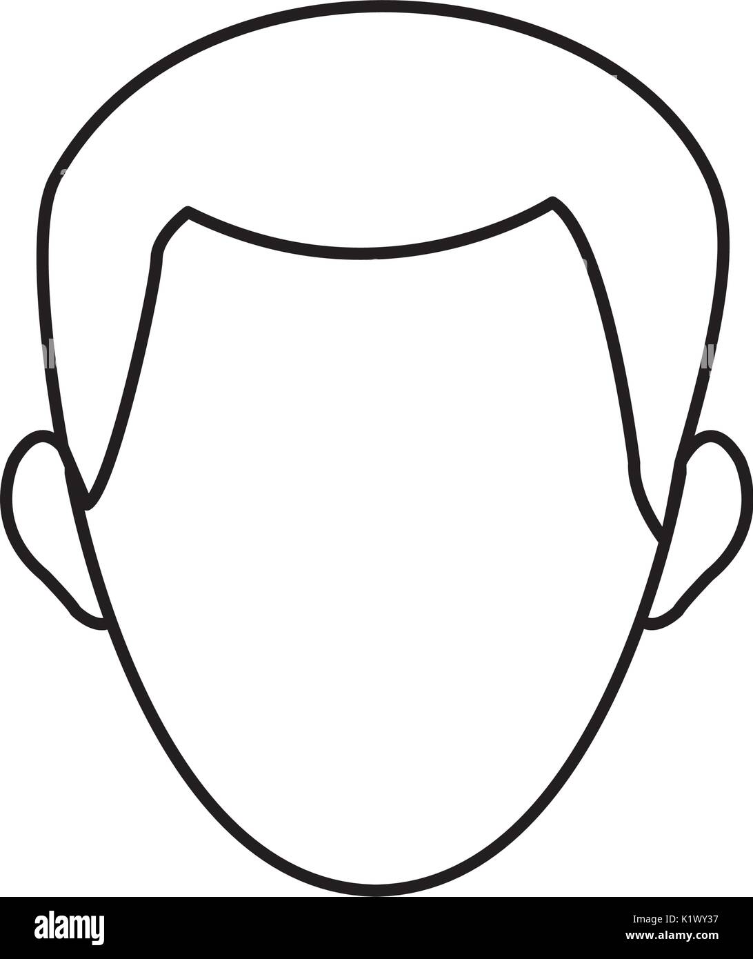 man face character people contour image vector illustration Stock ...