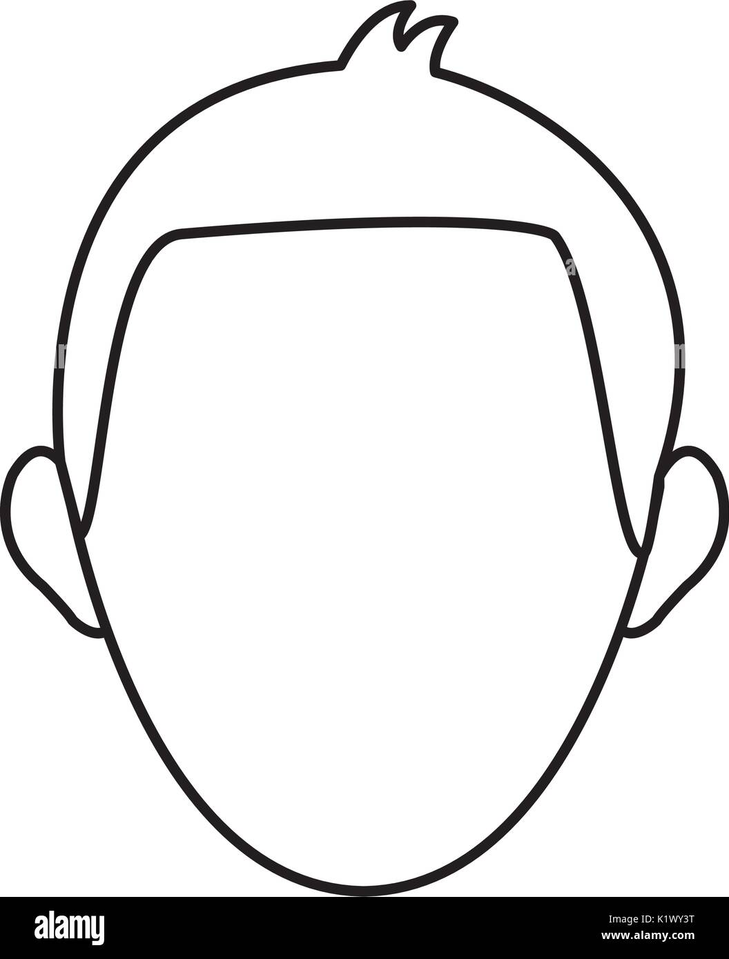 man face character people contour image vector illustration Stock ...