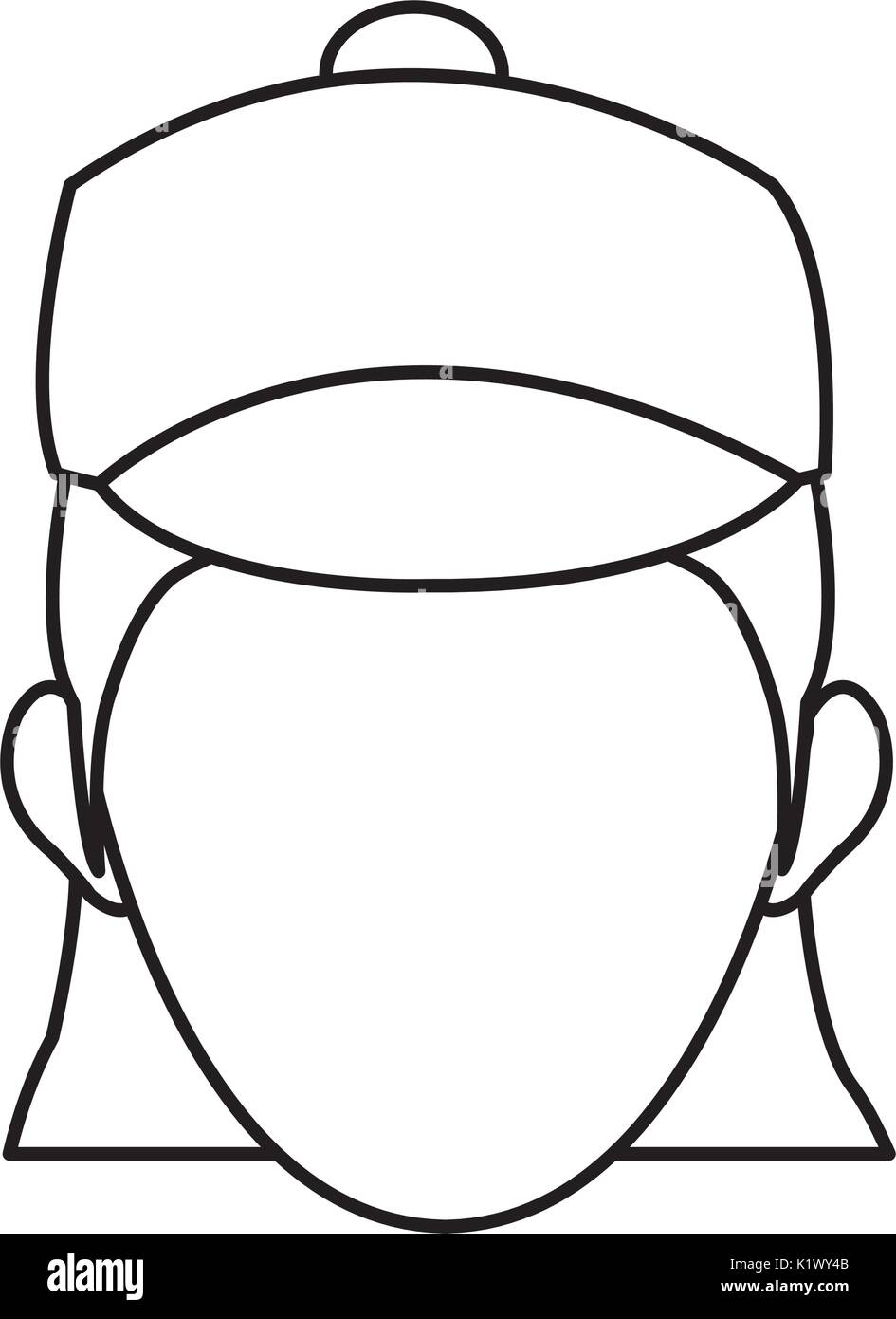 character woman head person image contour vector illustration Stock ...