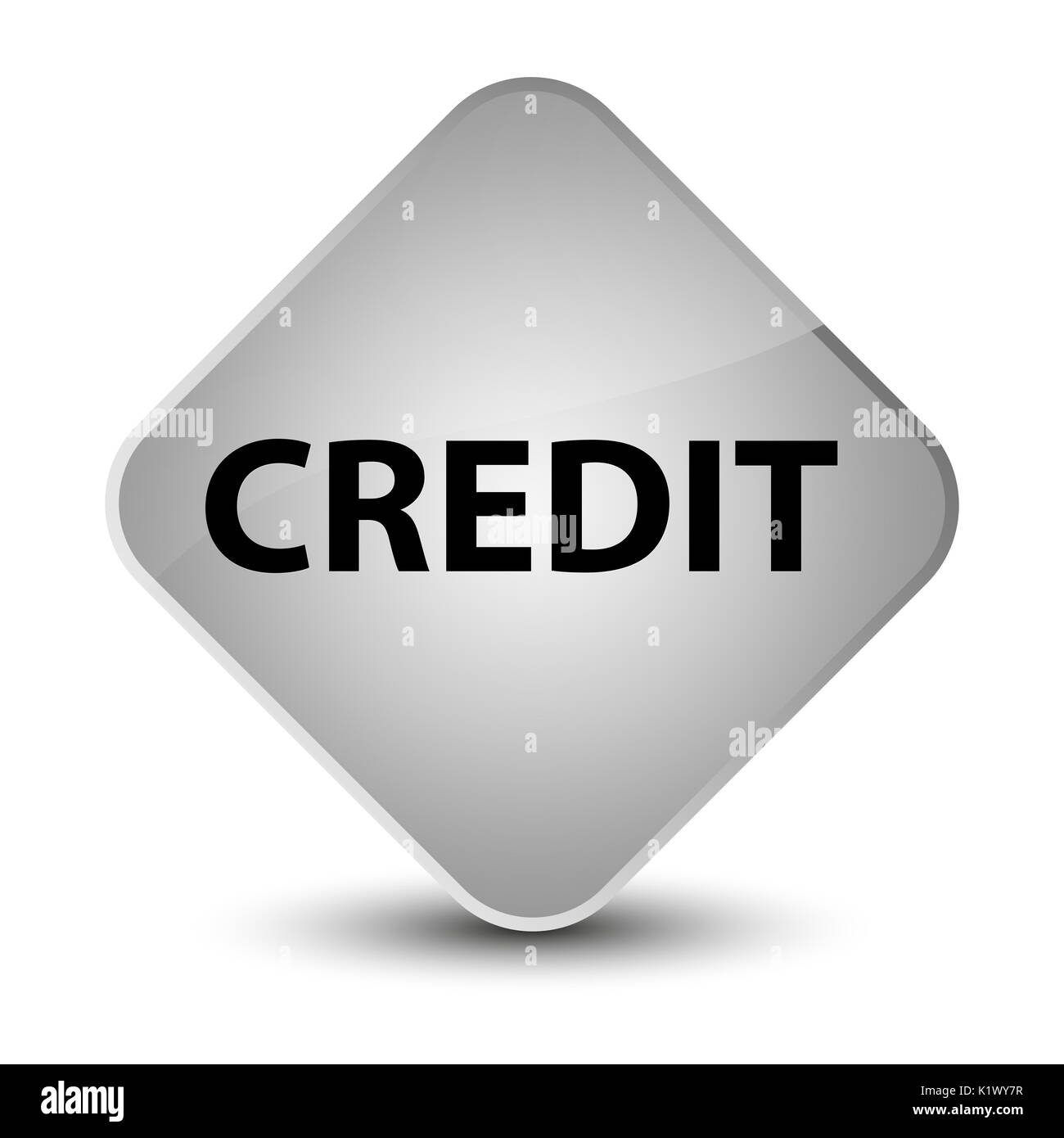Credit isolated on elegant white diamond button abstract illustration ...