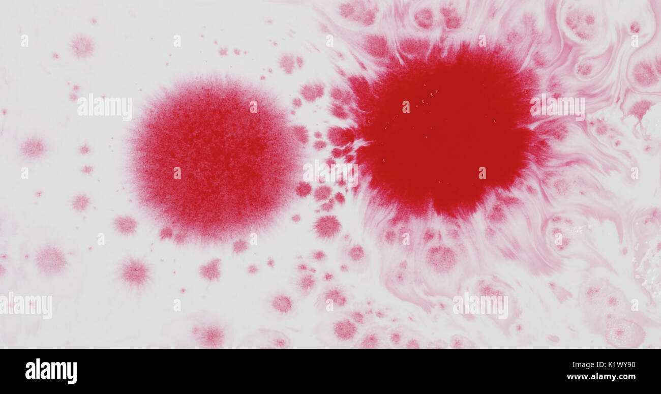 pink ink drop on wet white paper top view, wide photo Stock Photo - Alamy