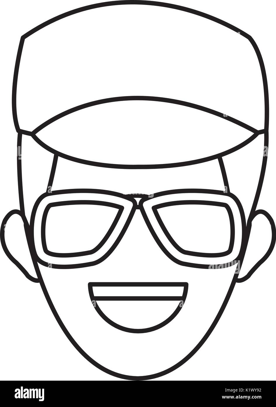 man face character people contour image vector illustration Stock ...