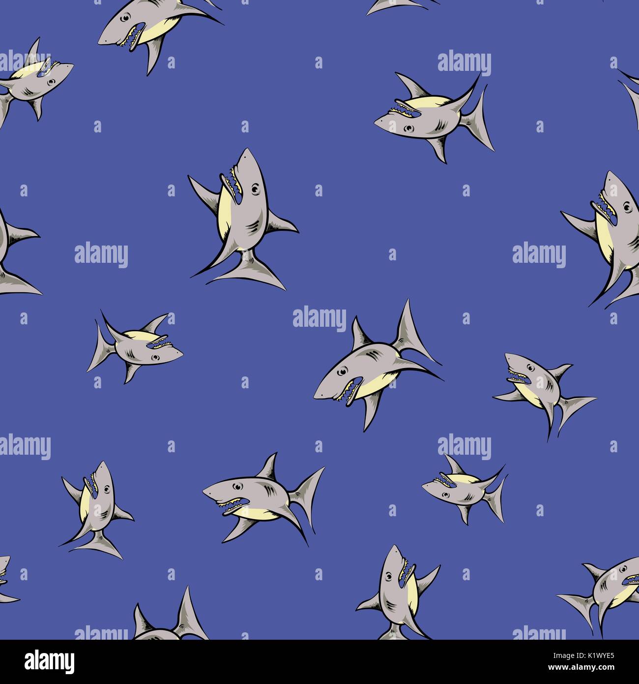 Shark Fish Seamless Pattern Stock Vector Image & Art - Alamy