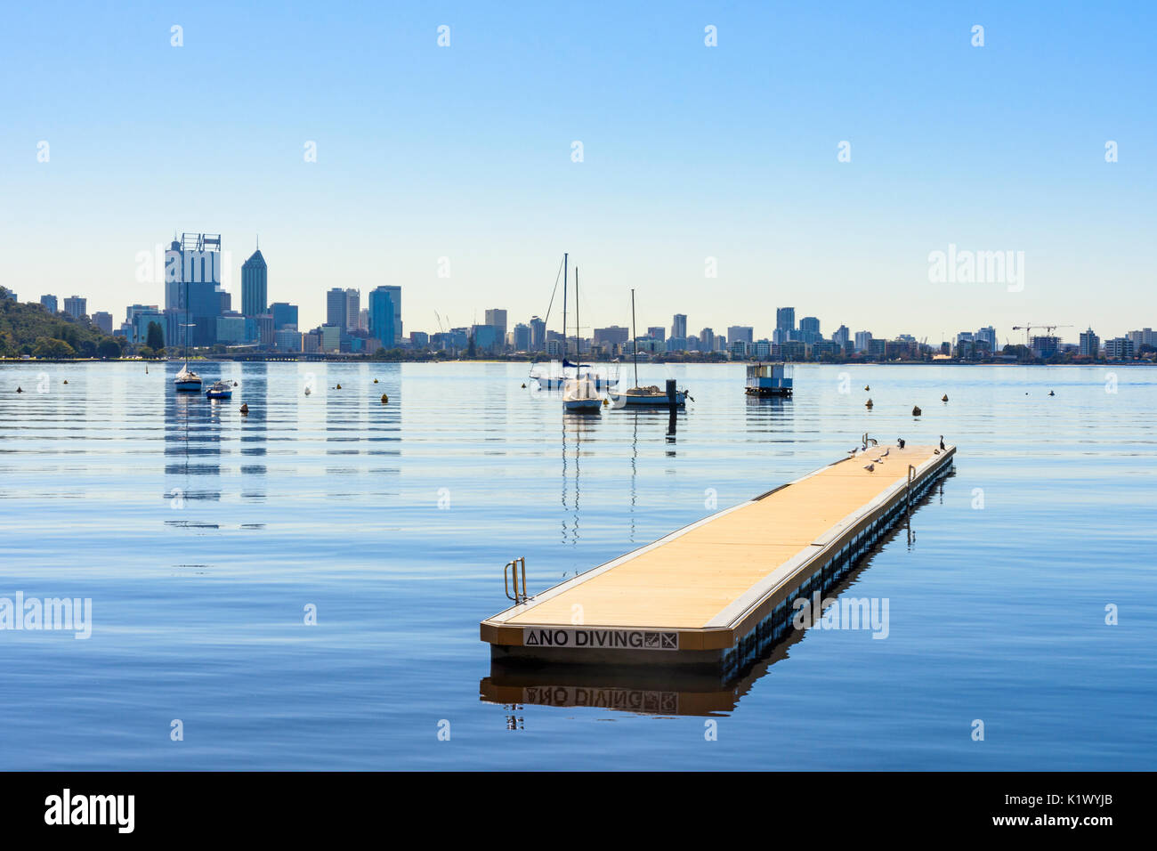 Swimming Jetty in Matilda Bay on the Swan River at Crawley, Perth ...