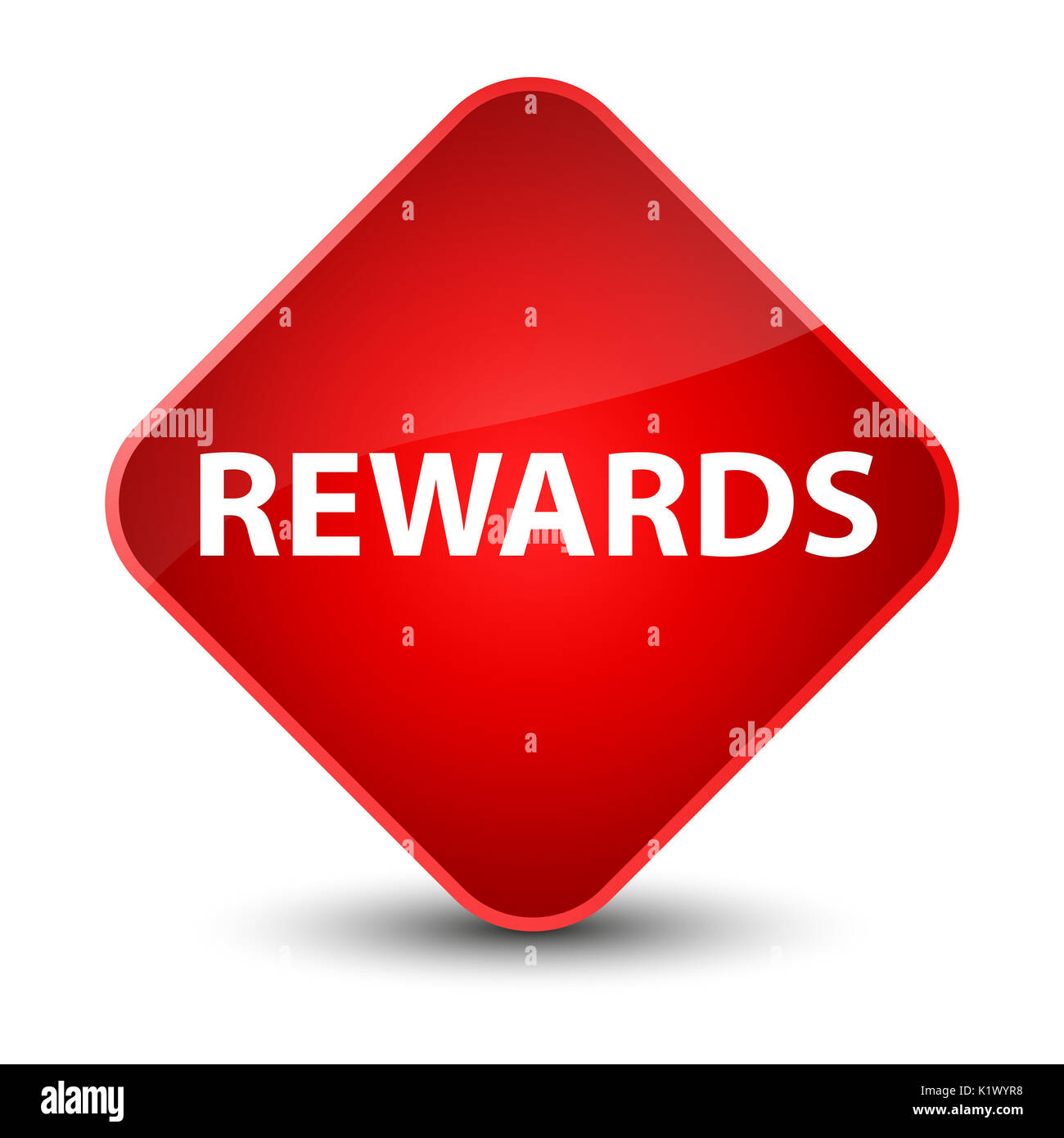 Rewards isolated on elegant red diamond button abstract illustration ...