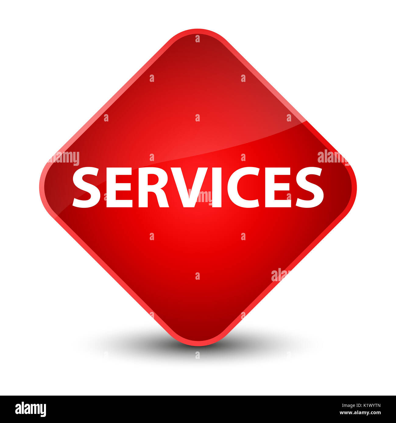 Services isolated on elegant red diamond button abstract illustration ...