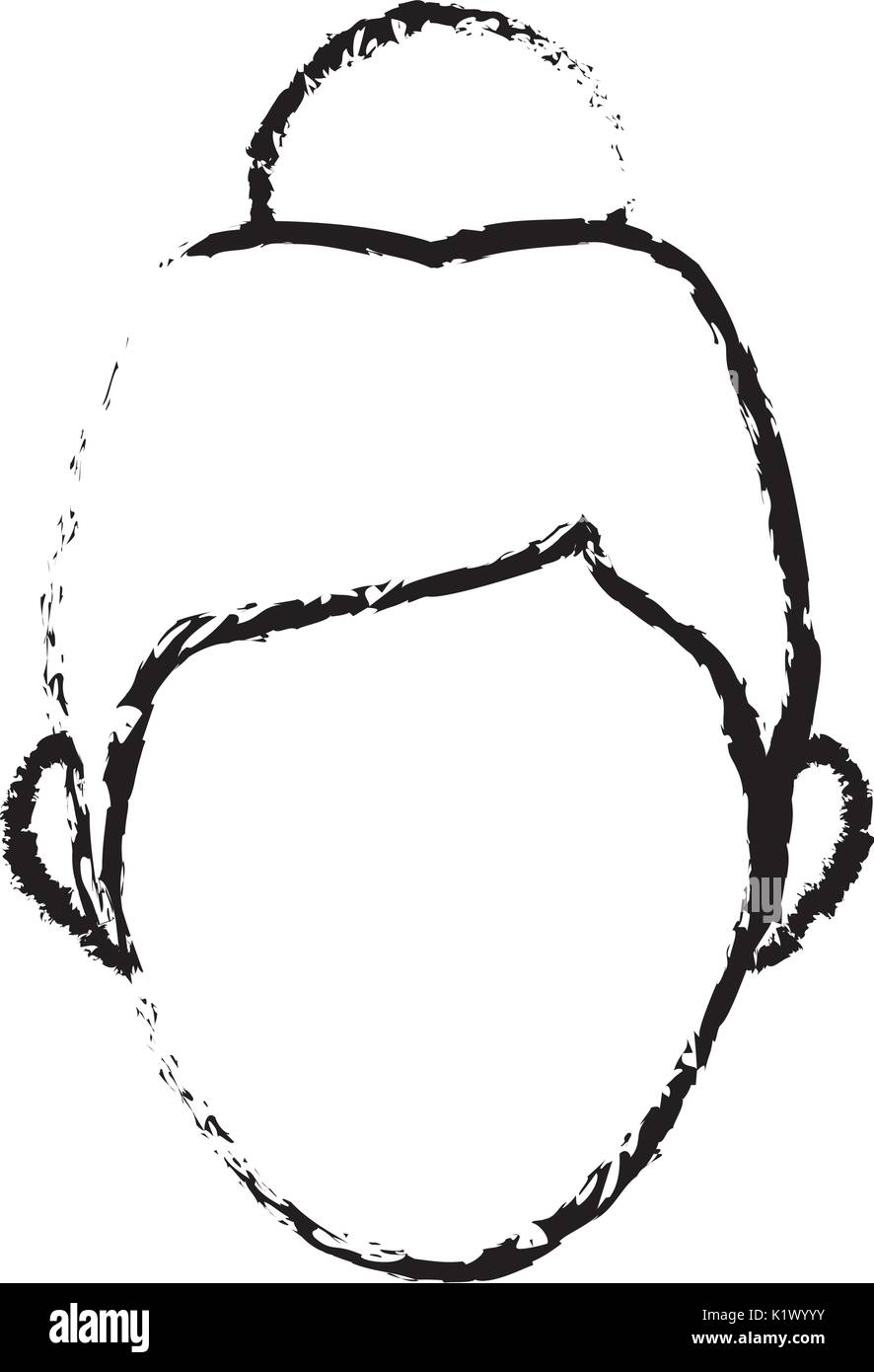 character woman head person image contour vector illustration Stock ...