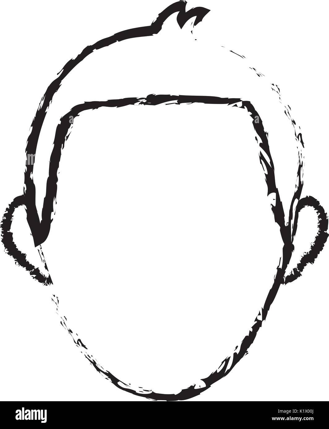 man face character people contour image vector illustration Stock ...