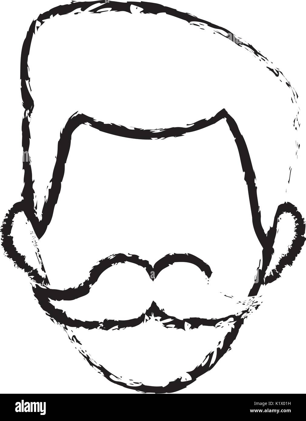 man face character people contour image vector illustration Stock ...