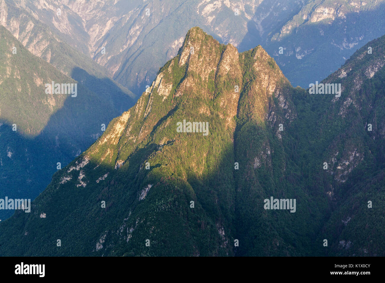 Sospirolo, Veneto, Italy, Dolomiti Bellunesi National Park. The sharp ...