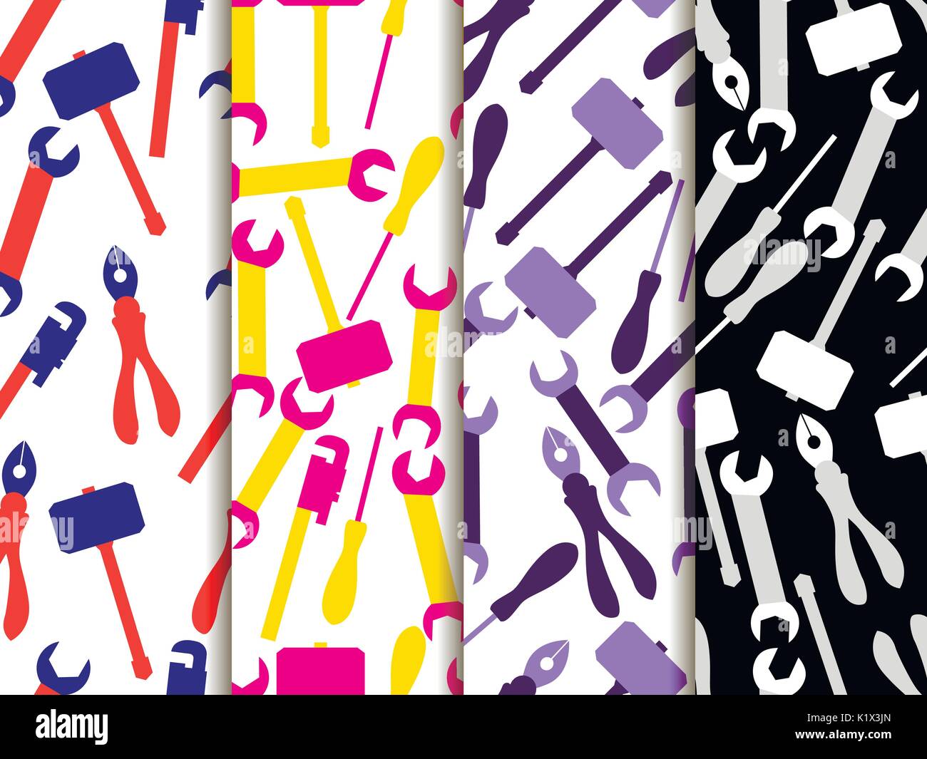 Repair tools seamless pattern. Set of vector backgrounds Stock Vector ...