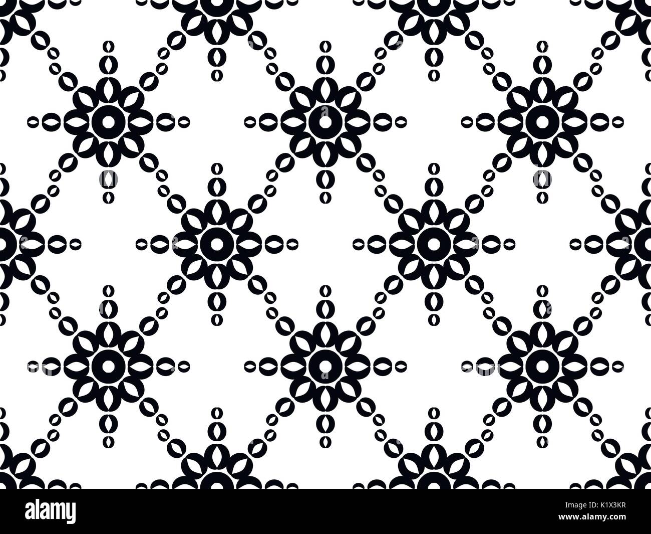 Seamless geometric ornament. Black pattern on a white background ...