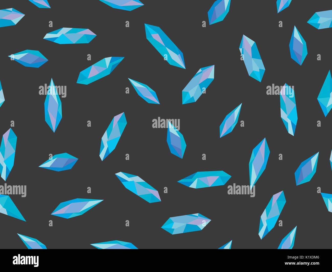 Seamless pattern with crystals. Minerals, design elements. Vector ...