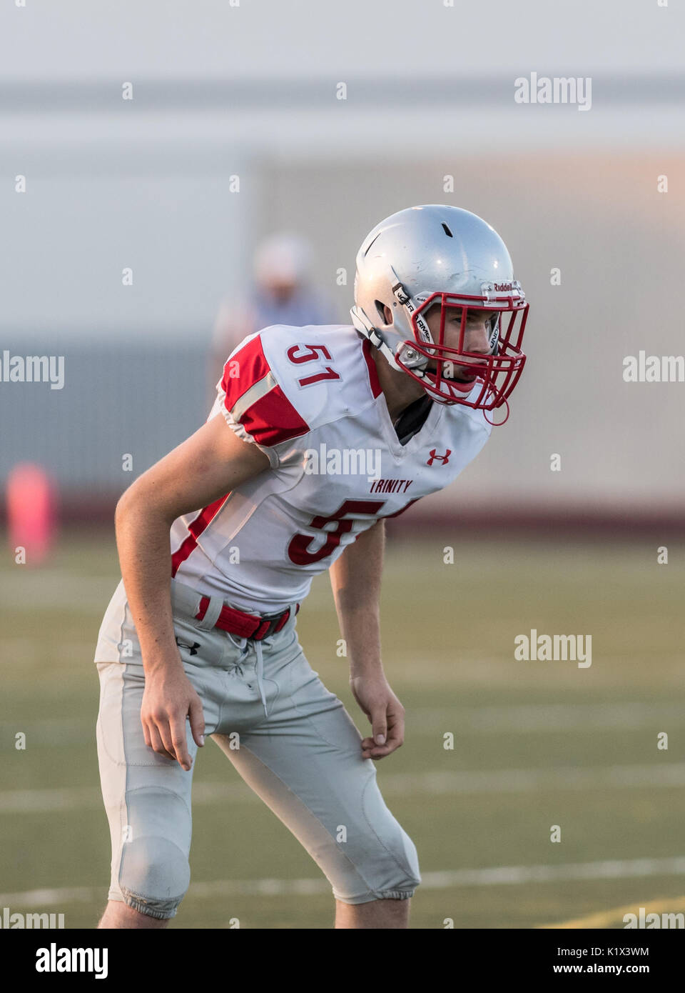 Football action with Trinity vs. University Prep High School in Redding ...