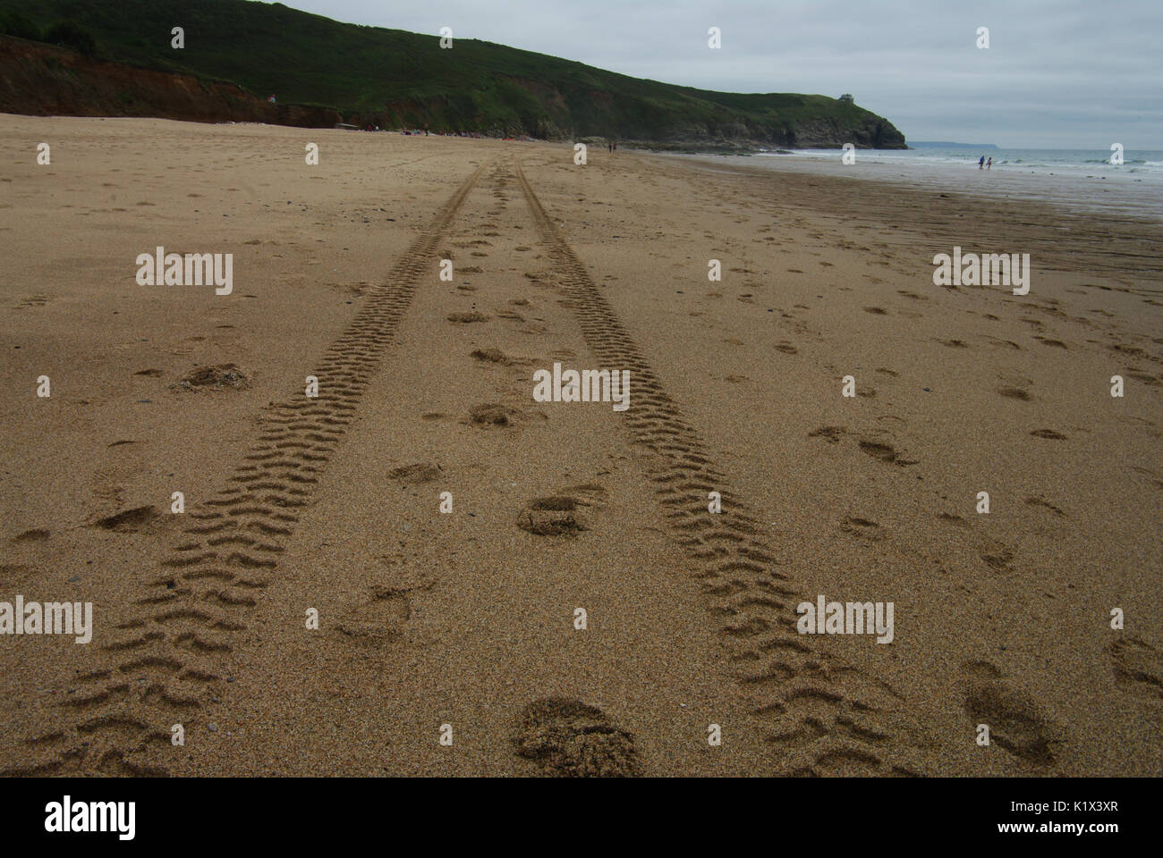 The quiet end of Praa Sands, Cornwall Stock Photo - Alamy