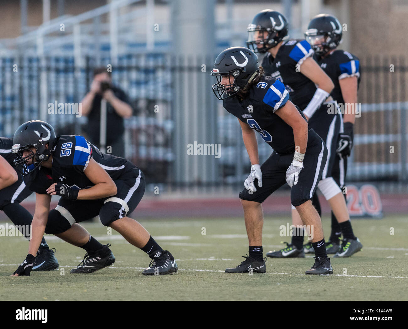 Football action with Trinity vs. University Prep High School in Redding ...