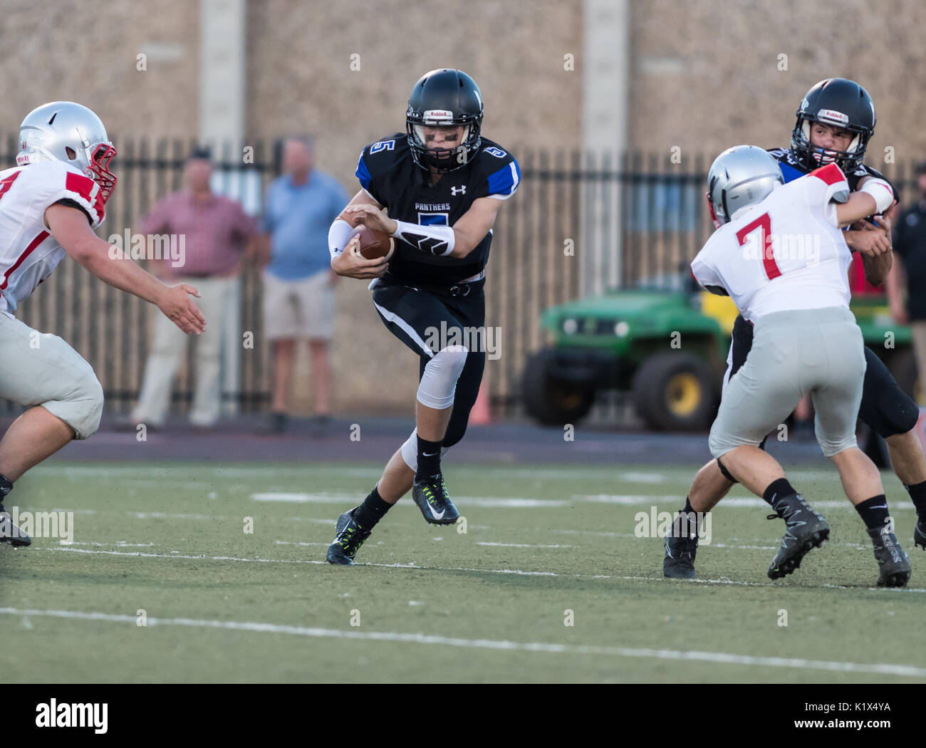 Football action with Trinity vs. University Prep High School in Redding ...