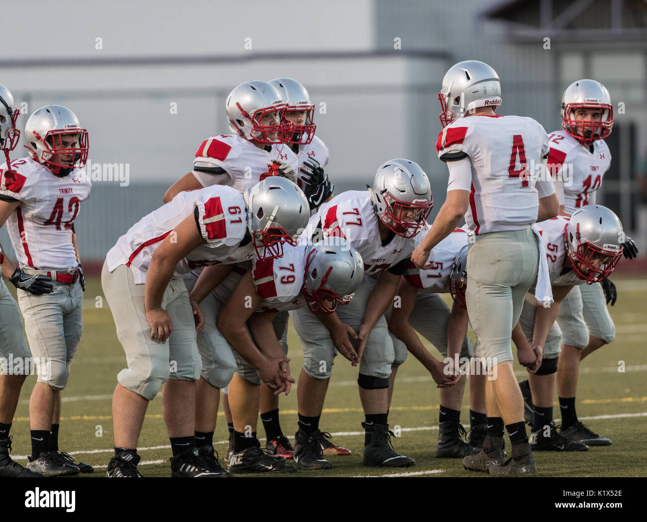 Football action with Trinity vs. University Prep High School in Redding ...