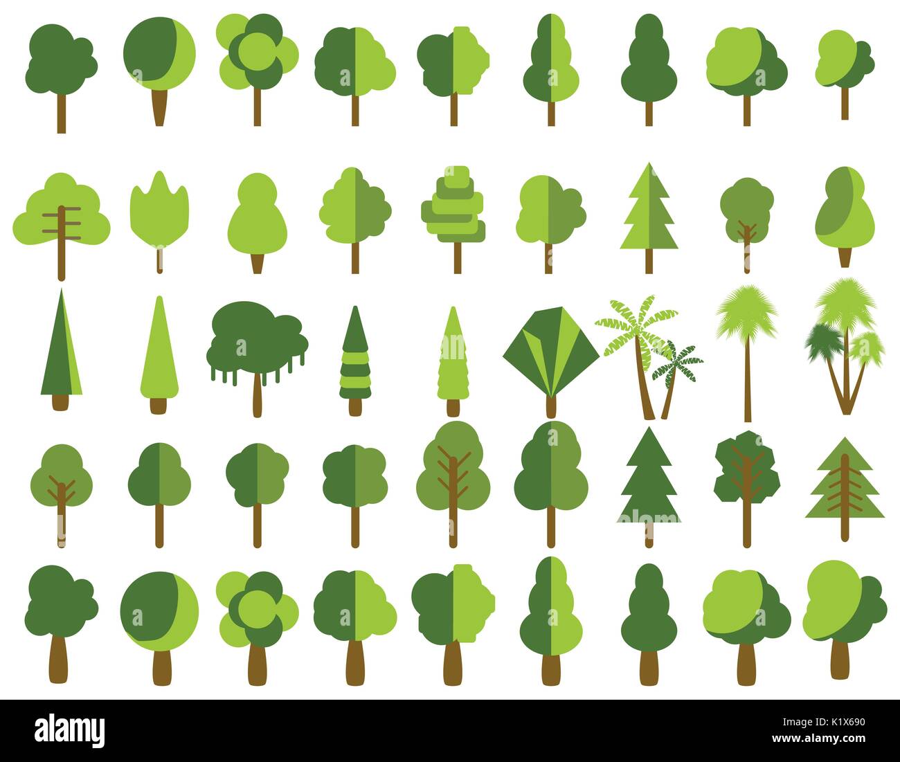 Oak trees in spring Stock Vector Images - Alamy