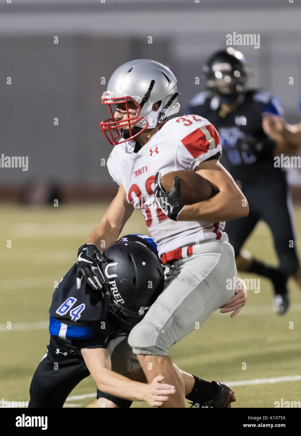 Football action with Trinity vs. University Prep High School in Redding ...
