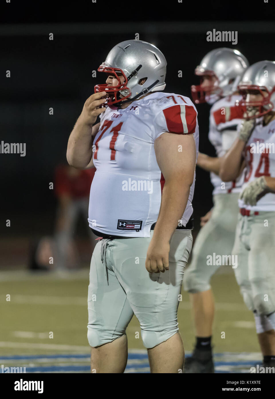 Football action with Trinity vs. University Prep High School in Redding ...