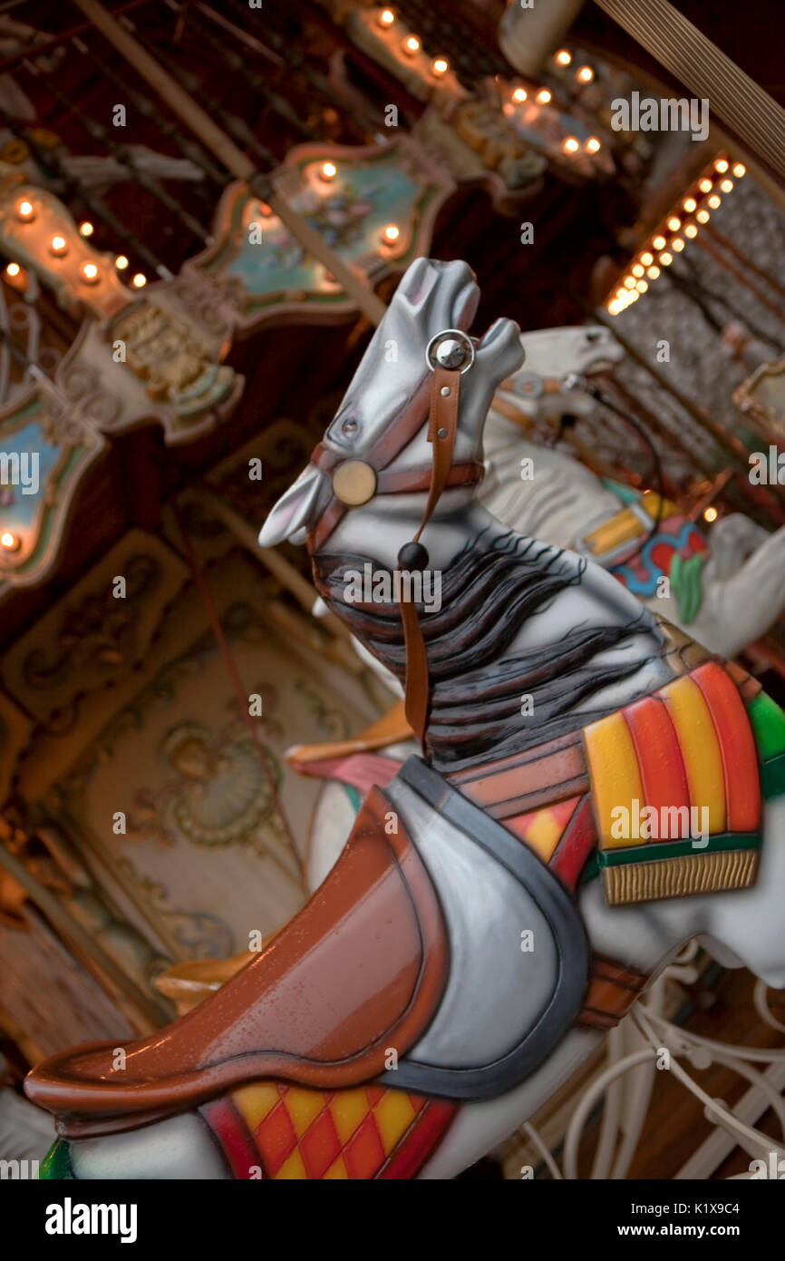 Vintage carousel of a French fairground in Paris Stock Photo - Alamy