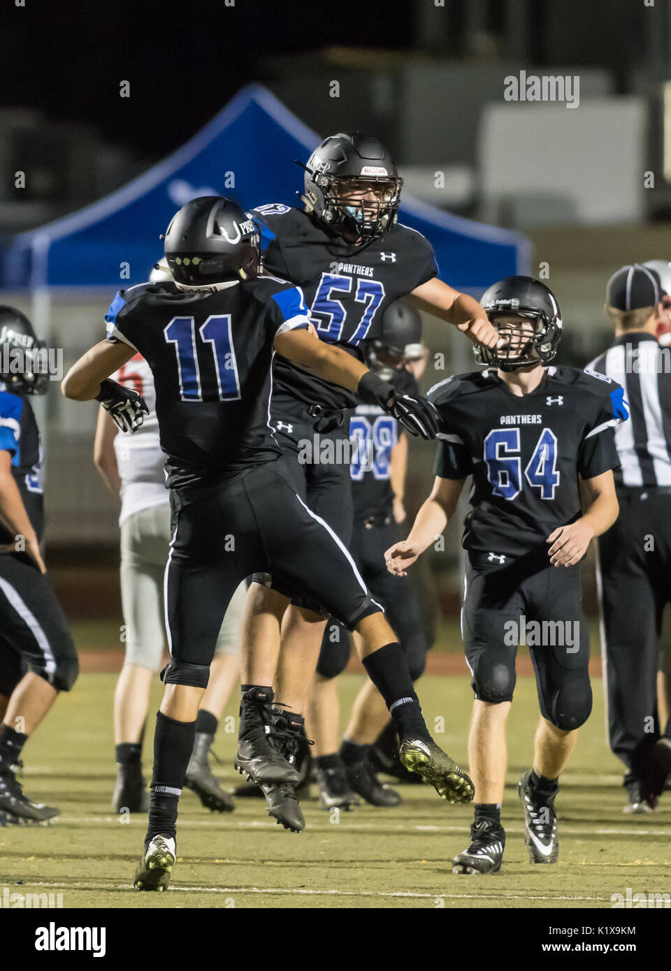 Football action with Trinity vs. University Prep High School in Redding ...