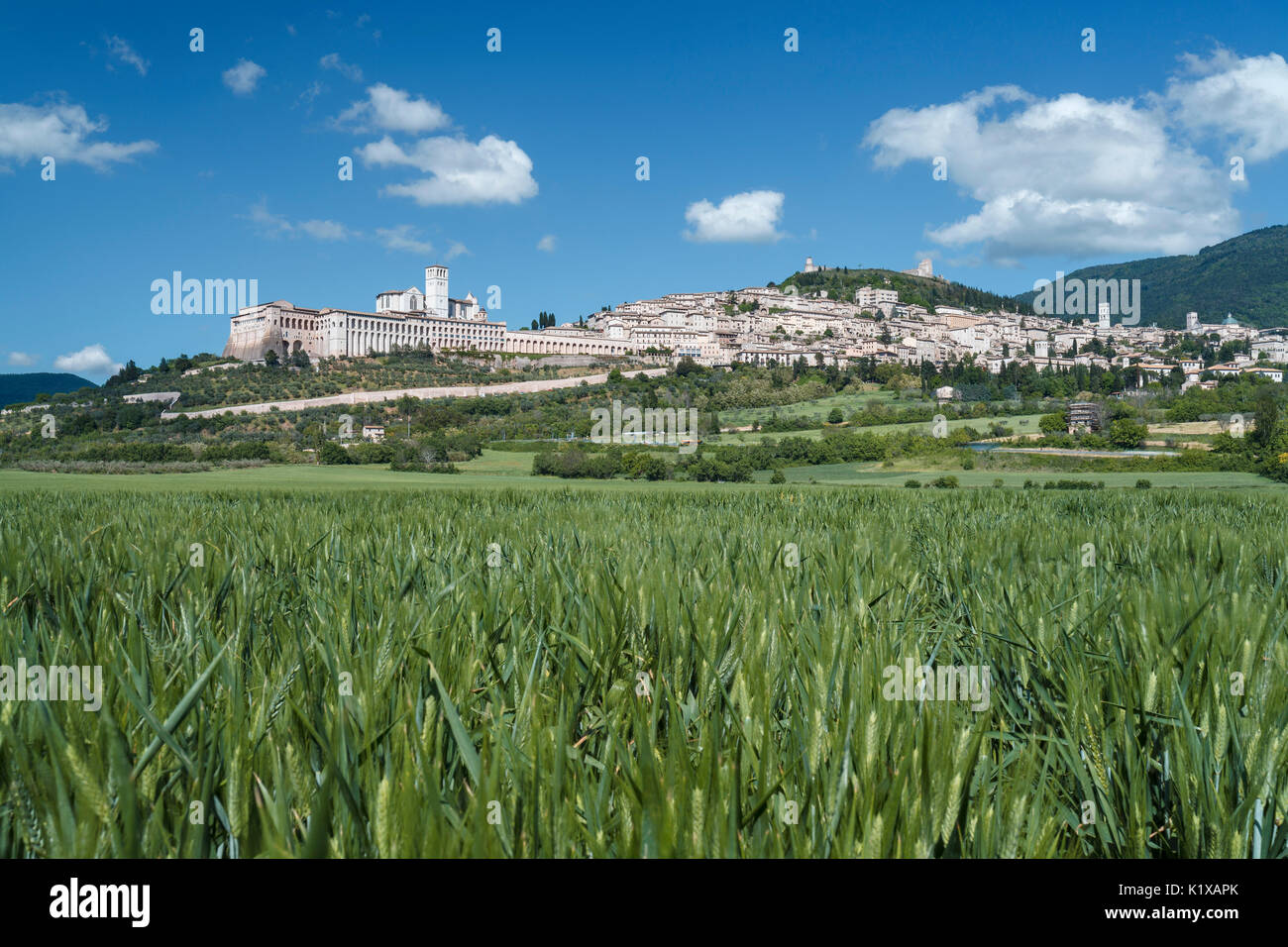 Europe, Italy, Umbria, Perugia. The ancient town of Assisi Stock Photo ...