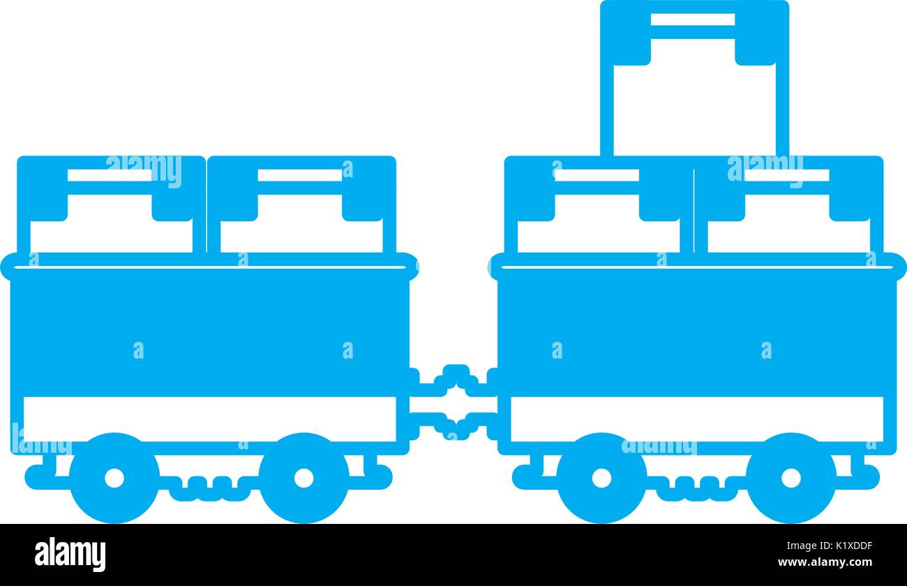 cargo train with cardboard boxes side view container Stock Vector Image ...