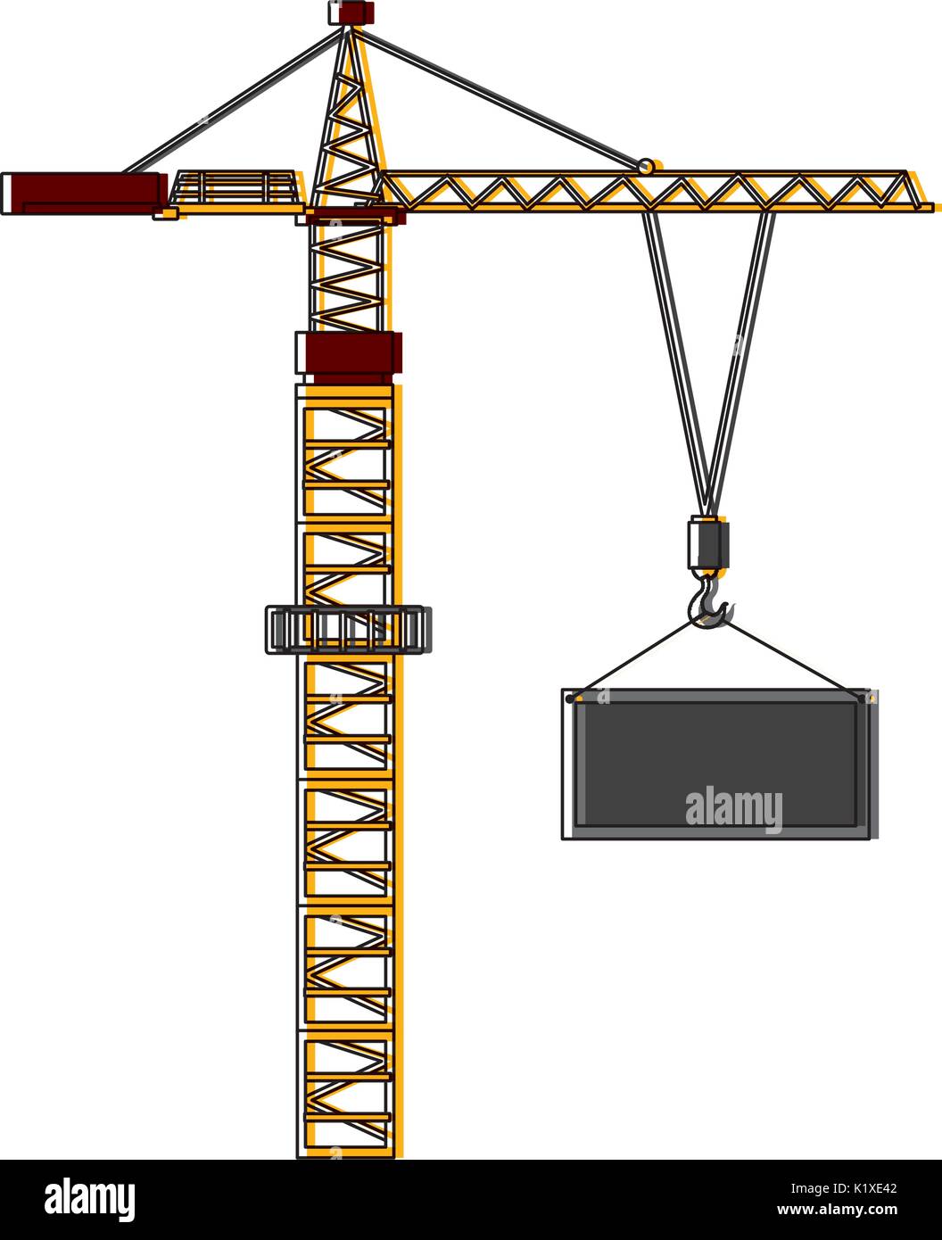 industrial crane loading container cargo terminal element Stock Vector ...