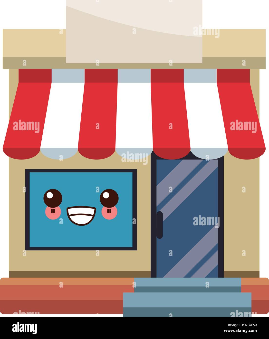 kawaii storefront building shop facade front view Stock Vector Image ...
