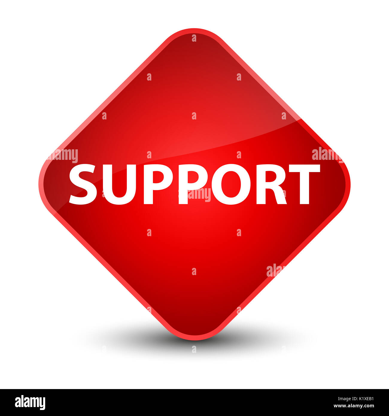 Support isolated on elegant red diamond button abstract illustration ...