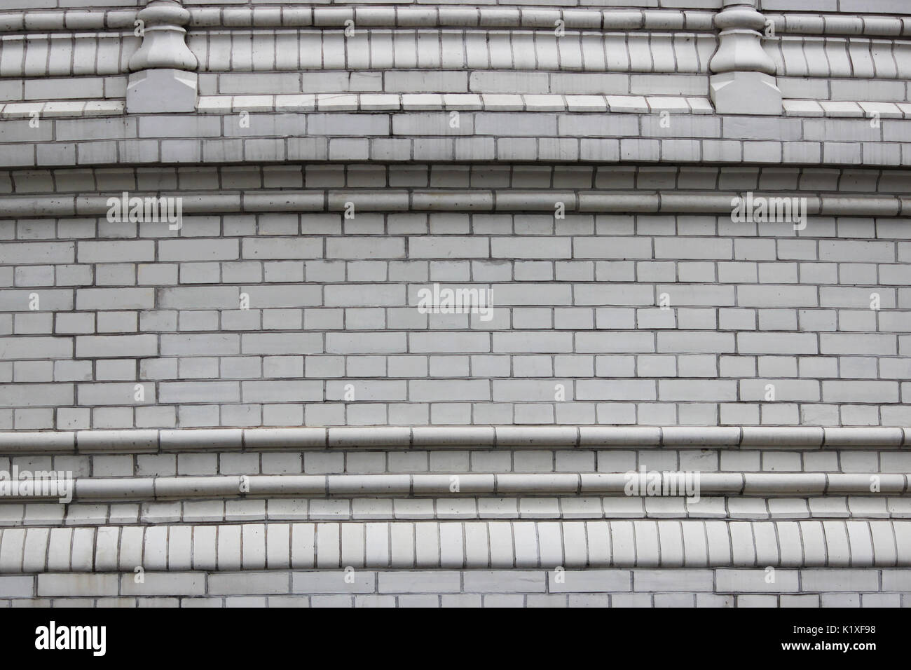 Texture of a wall of white brick on a semicircular Orthodox church ...