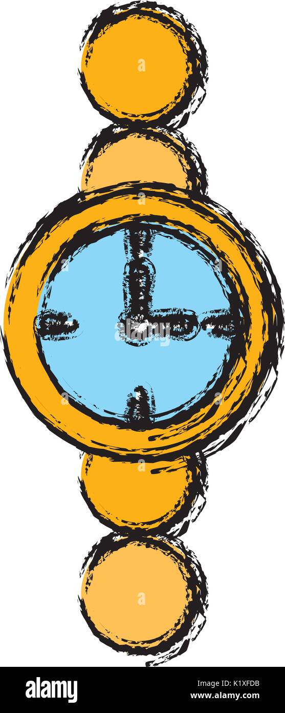 round classic mechanic hand watch with numerals Stock Vector Image ...