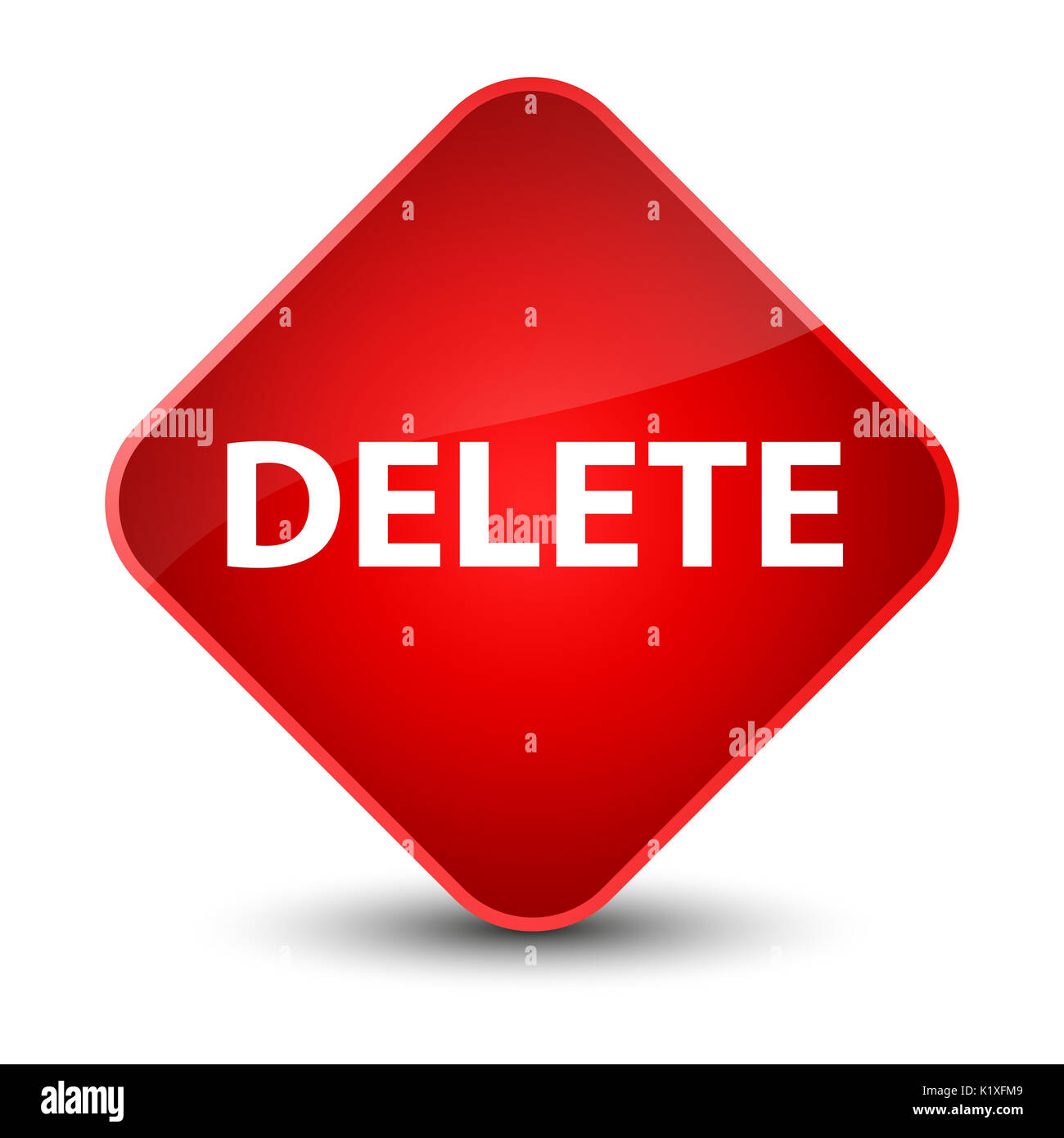 Delete isolated on elegant red diamond button abstract illustration ...